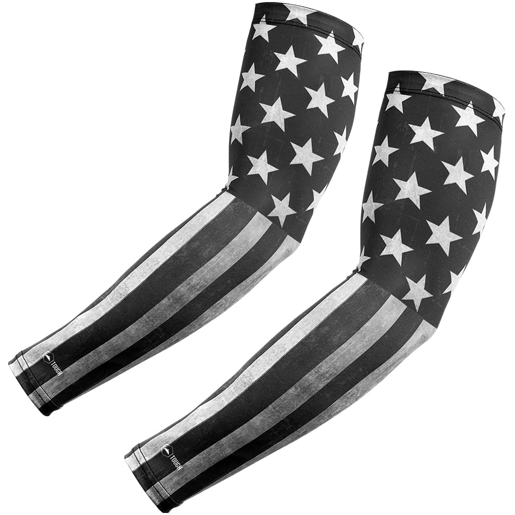 Tough Outdoors Sports Compression Arm Sleeves for Men & Women - Youth, Kids Basketball Shooting Sleeves - Football, Baseball