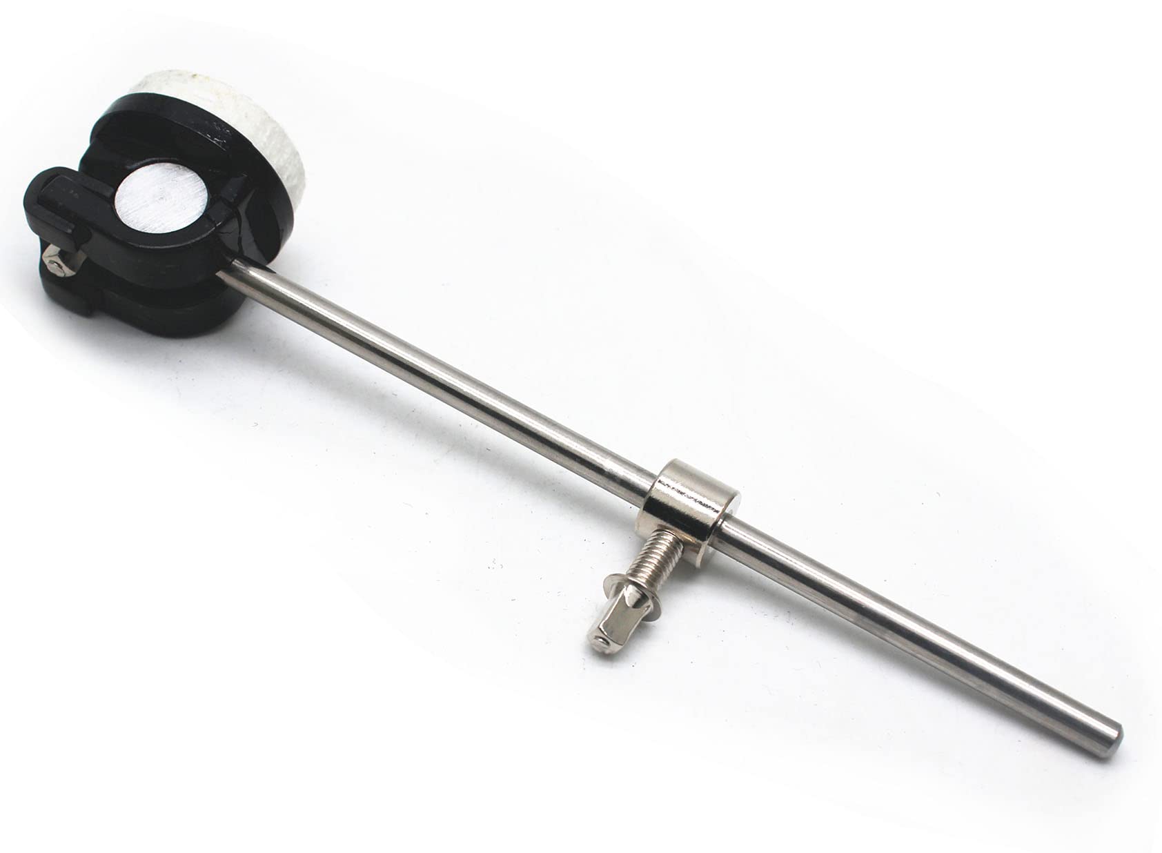 TUOREN Bass Drum Pedal Beater Metal Cobra Hammer Head Percussion Instrument Accessory BLACK(White Felt)