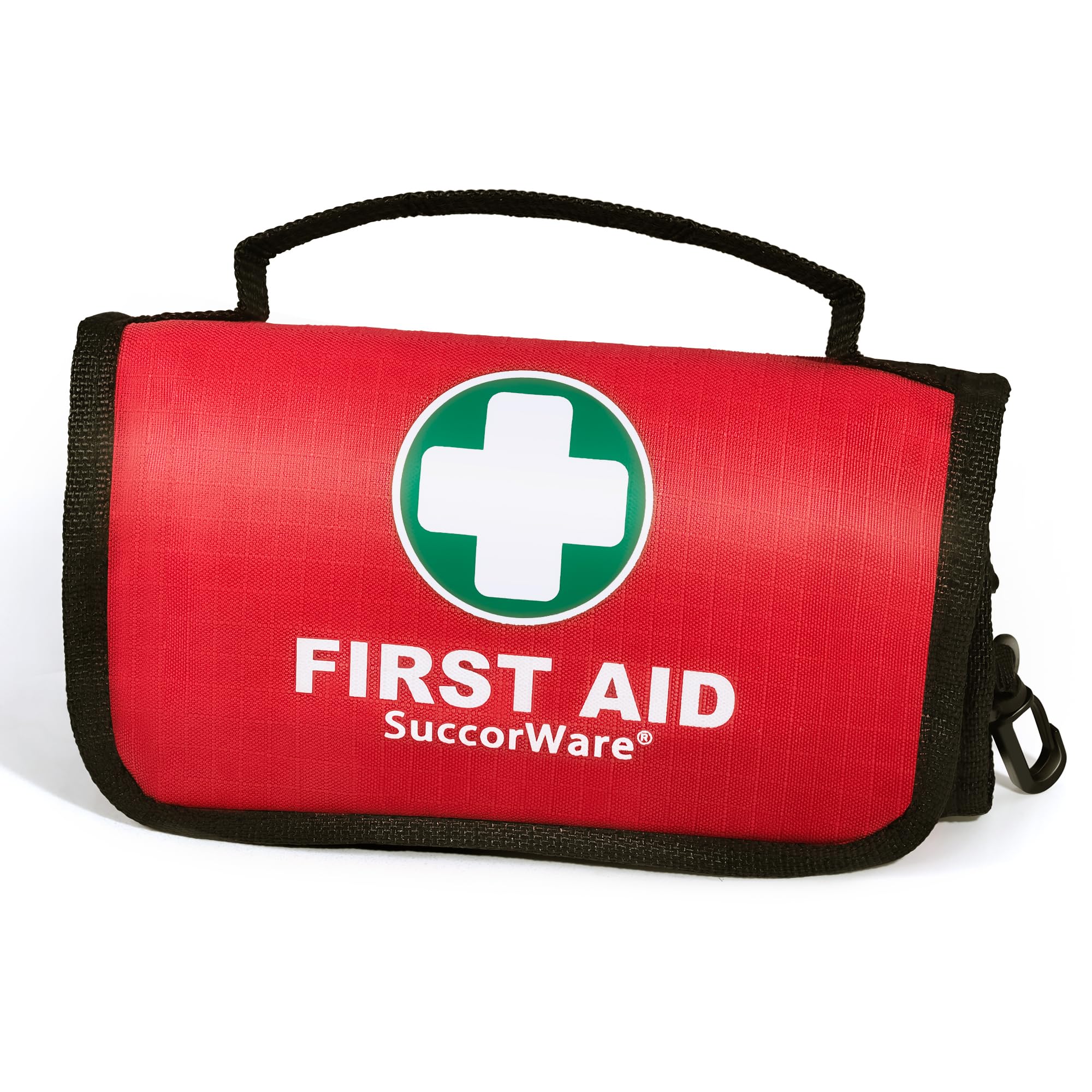 SuccorWare Small First Aid Kit - 100 Piece - Mini First Aid Kit for Home, Camping, Hiking, Backpacking, Travel, Vehicle, Outdoors - Emergency & Medical Supplies