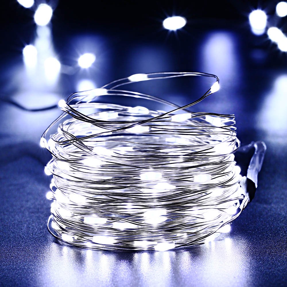 Toodour Solar String Lights, 2 Packs 72ft 200 LED 8 Modes Solar Fairy Lights, Waterproof Outdoor String Lights, Copper Wire Fairy Lights for Garden, Party, Wedding, Holiday Decorations (White)