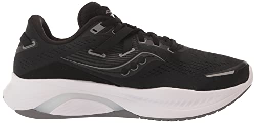 Saucony Women's Guide 16 Sneaker, Black/White, 7.5