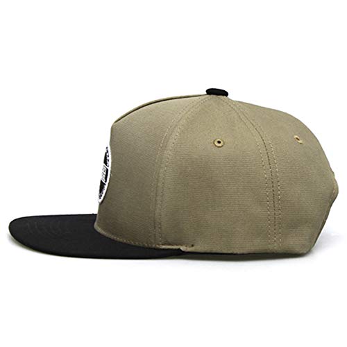 UNDERCONTROL Flat Brim Strapback Adjustable Trucker Cap Snapback for Unisex Hat Circle Logo Dark Mellow Black
