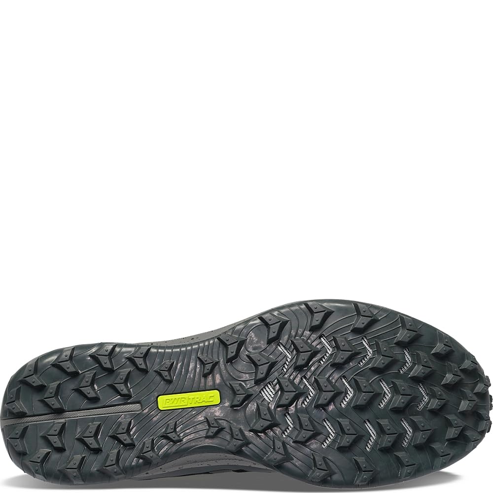 Saucony womens Peregrine 12 Running Shoe, Black/Charcoal, 8.5 US