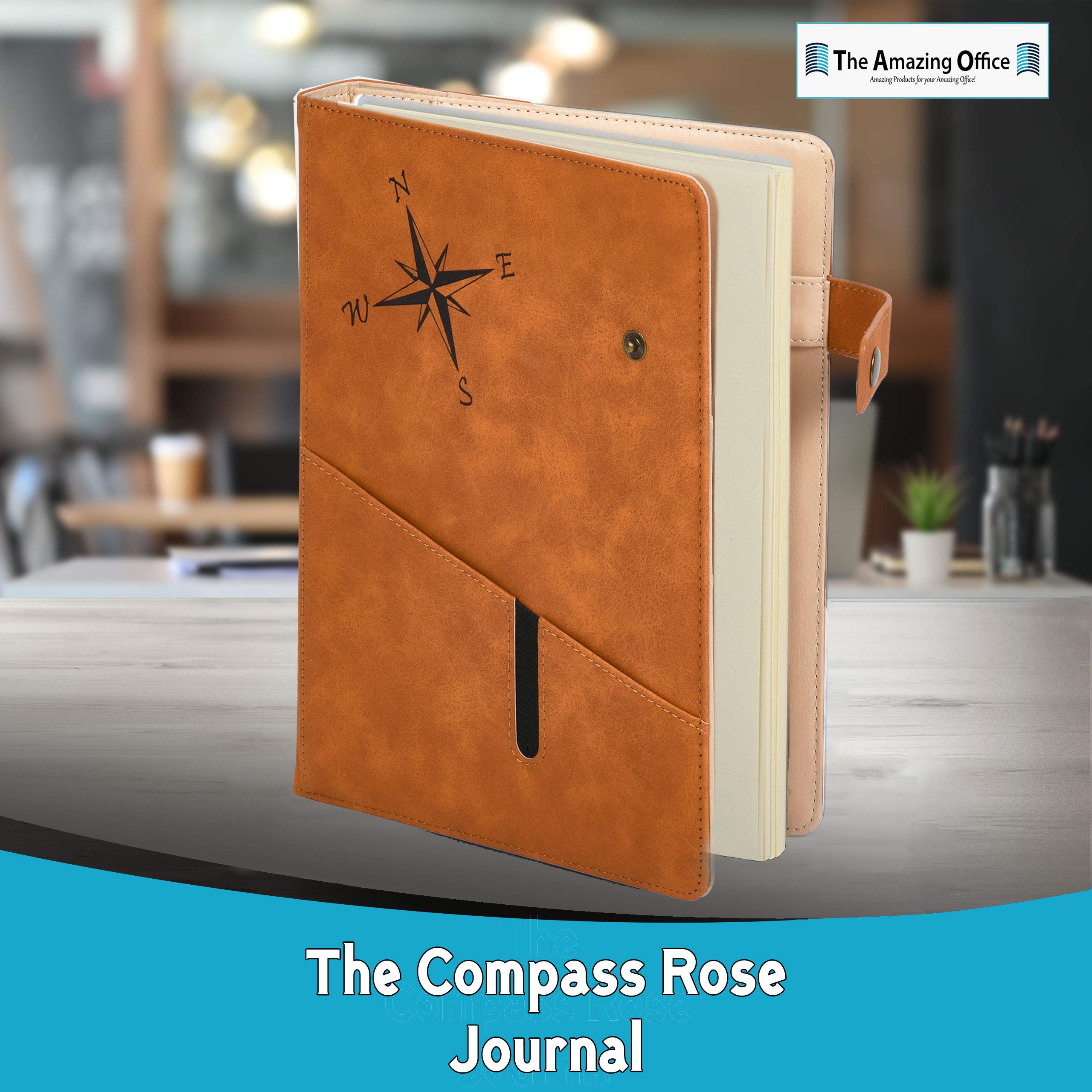 The Compass Rose Journal Notebook | Snap Closed Journal, 5 x 8 Inch, 200 Pages | Diary, Cute Notebook Journal, Personal Journal For Women or Men