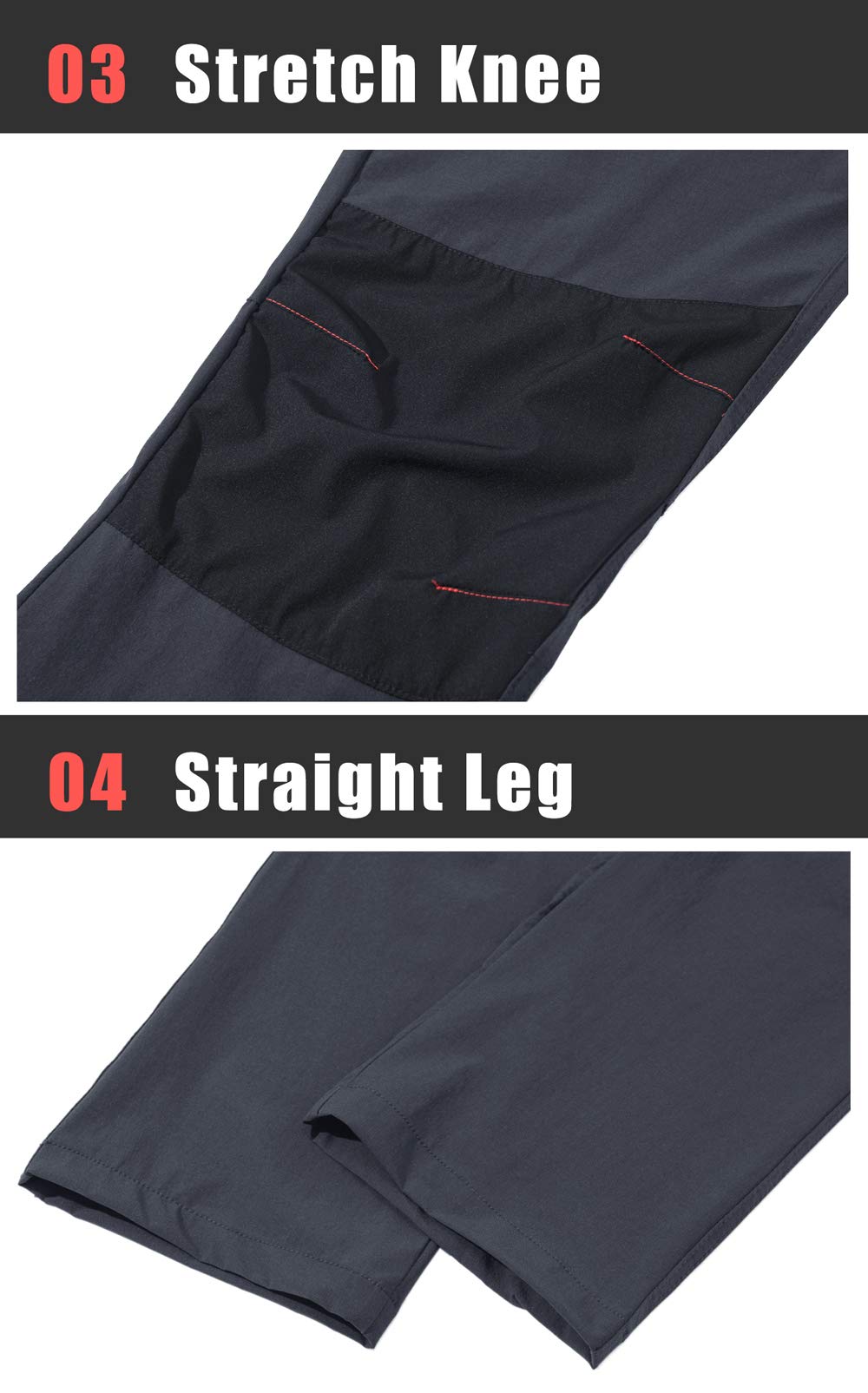 TACVASEN Quick-Dry Hiking Pants for Men Outdoor Stretch Climbing Casual Pants Green, 38