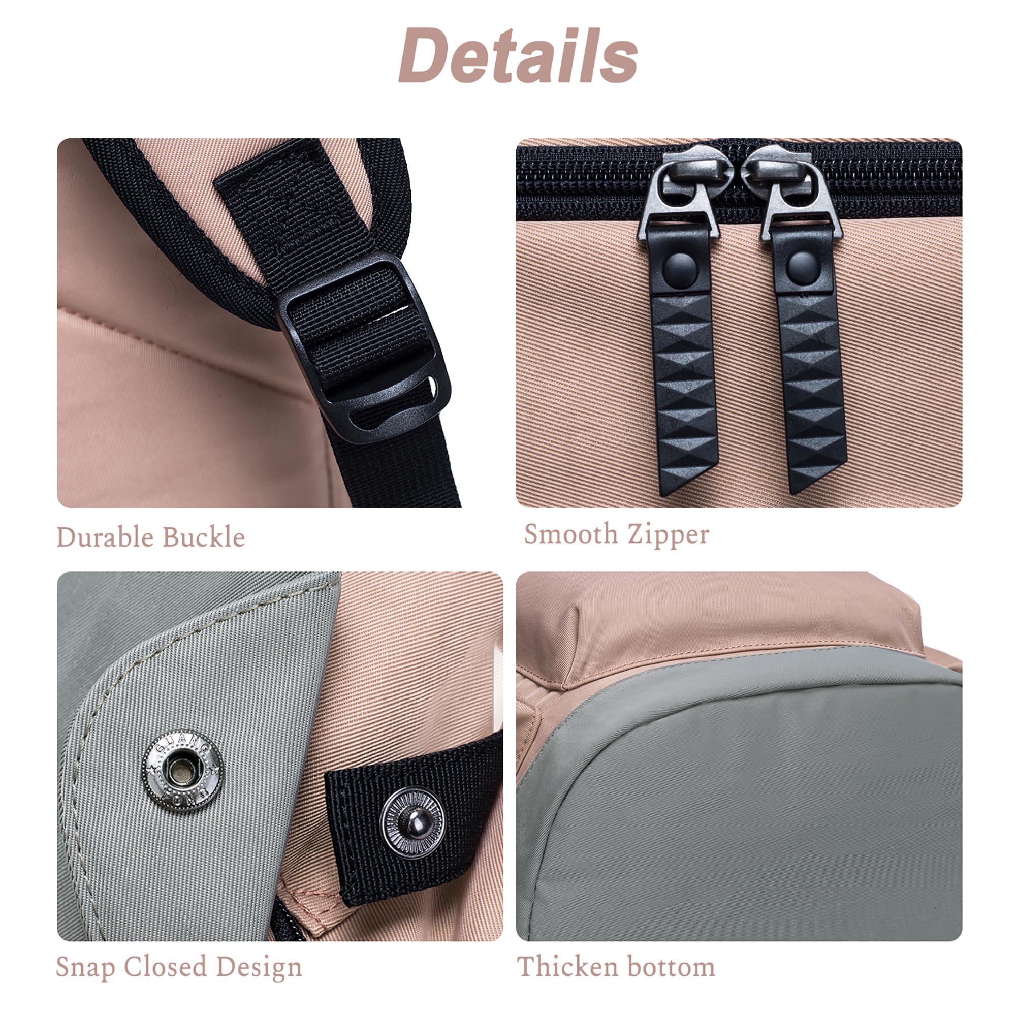 Wind Took leisure backpack for Women College Book Bag Travel Work Daypack Laptop Computer Bag with USB Charging Port Suits 15 Inch Notebook,Light Salmon