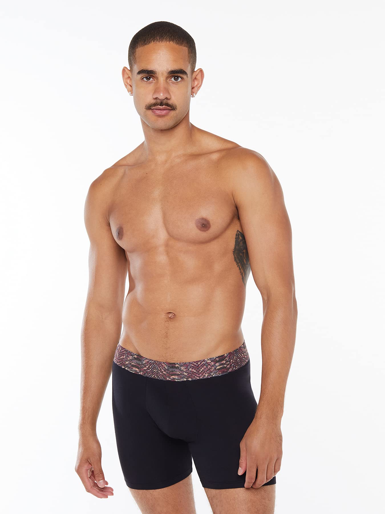 Savage X Fenty, Men's, Savage X Boxer Briefs, Matte logo elastic waistband, Front contour pouch, Cotton, Caviar, M