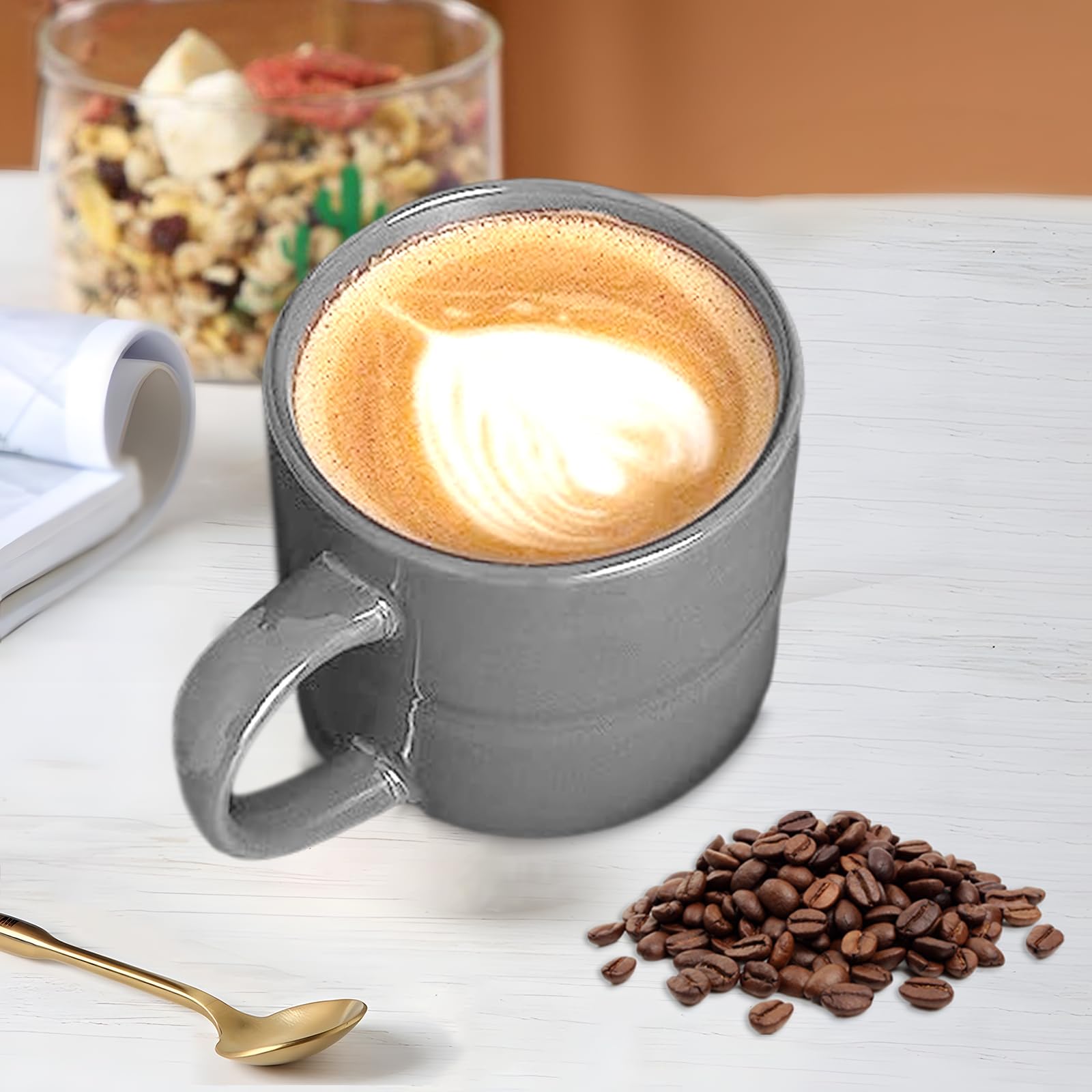 Txbewr Coffee Mugs 16 OZ Porcelain Coffee Mug Set, Hot Chocolate Mugs, Ceramic Mugs, Large Mugs for Coffee, Hot Cocoa Mugs,Ideal Gift (2 PCS)