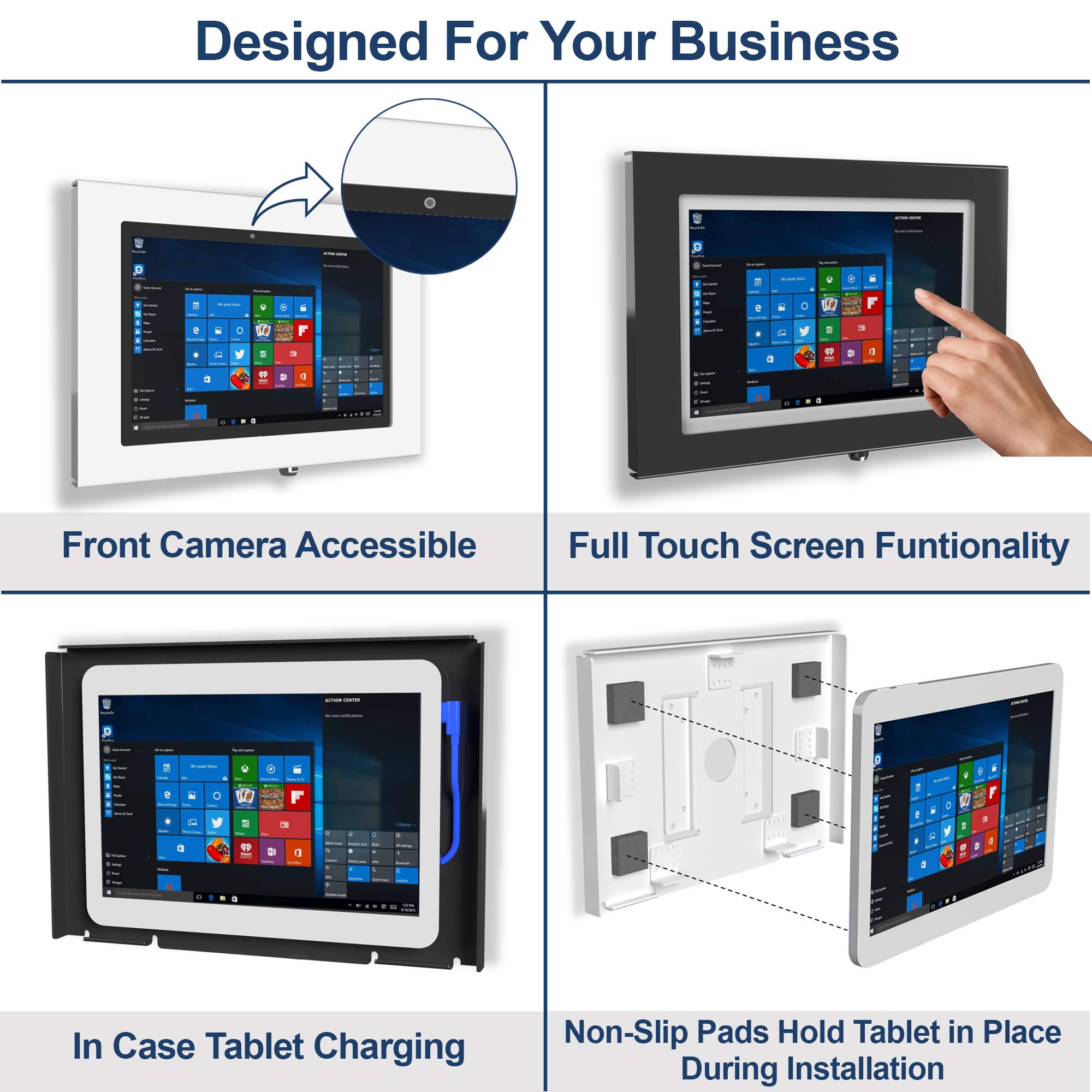 TABcare Security Locking Metal Case for Dell Latitude 5285 5290 7200 7210 as Kiosk, POS, Store, Show Display (Black, Wall Mount VESA)
