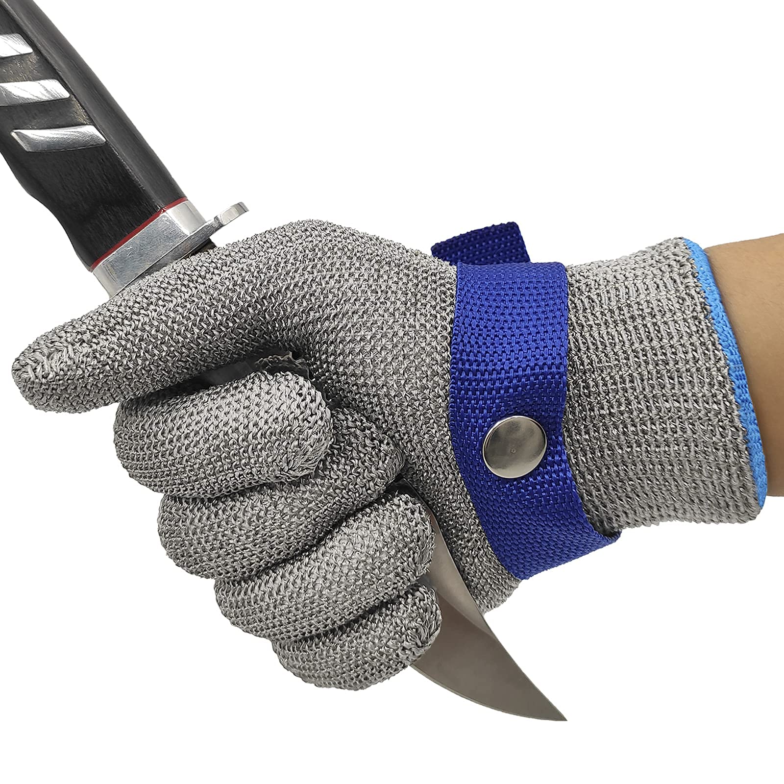 TS 2.0 ANSI A9 Cut Resistant Glove Stainless Steel Mesh Metal Wire Glove Durable Rustproof Reliable Cutting Glove for Meat Processing, Food Cutting (Medium)