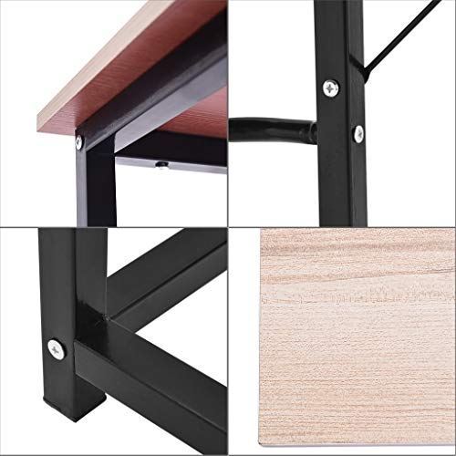 ZHOU2# Desktop Computer Desk, Home Office Study Writing Table Computer Gaming Table Bedroom Laptop Study Table, Student Steel Wood Desk Workstation Study Reading Writing Desk PC Laptop Table (White)