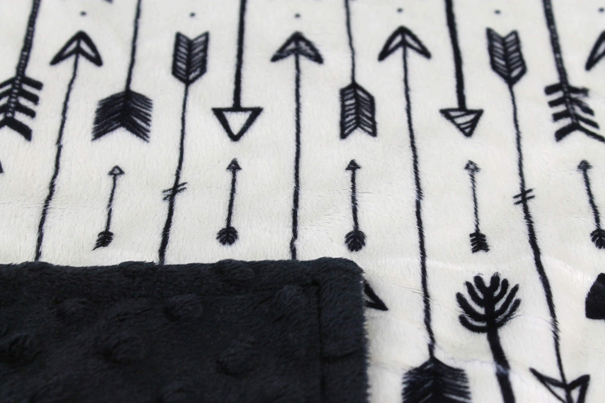 Top Tots Baby Car Seat Canopy Cover - Black Native Arrows on White