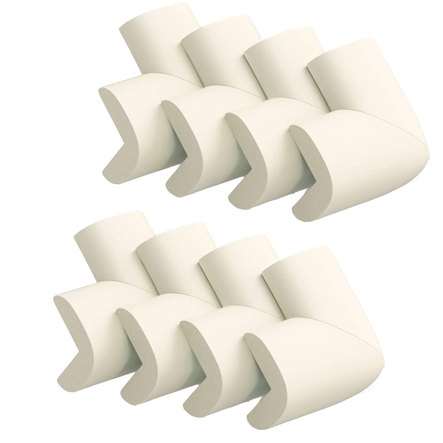 Upgraded Baby Safety Foam Corner Protectors, Childproof Tables and Furniture Sharp Corner Guards, Edge Guard Cushion, 8 Pack, (White)