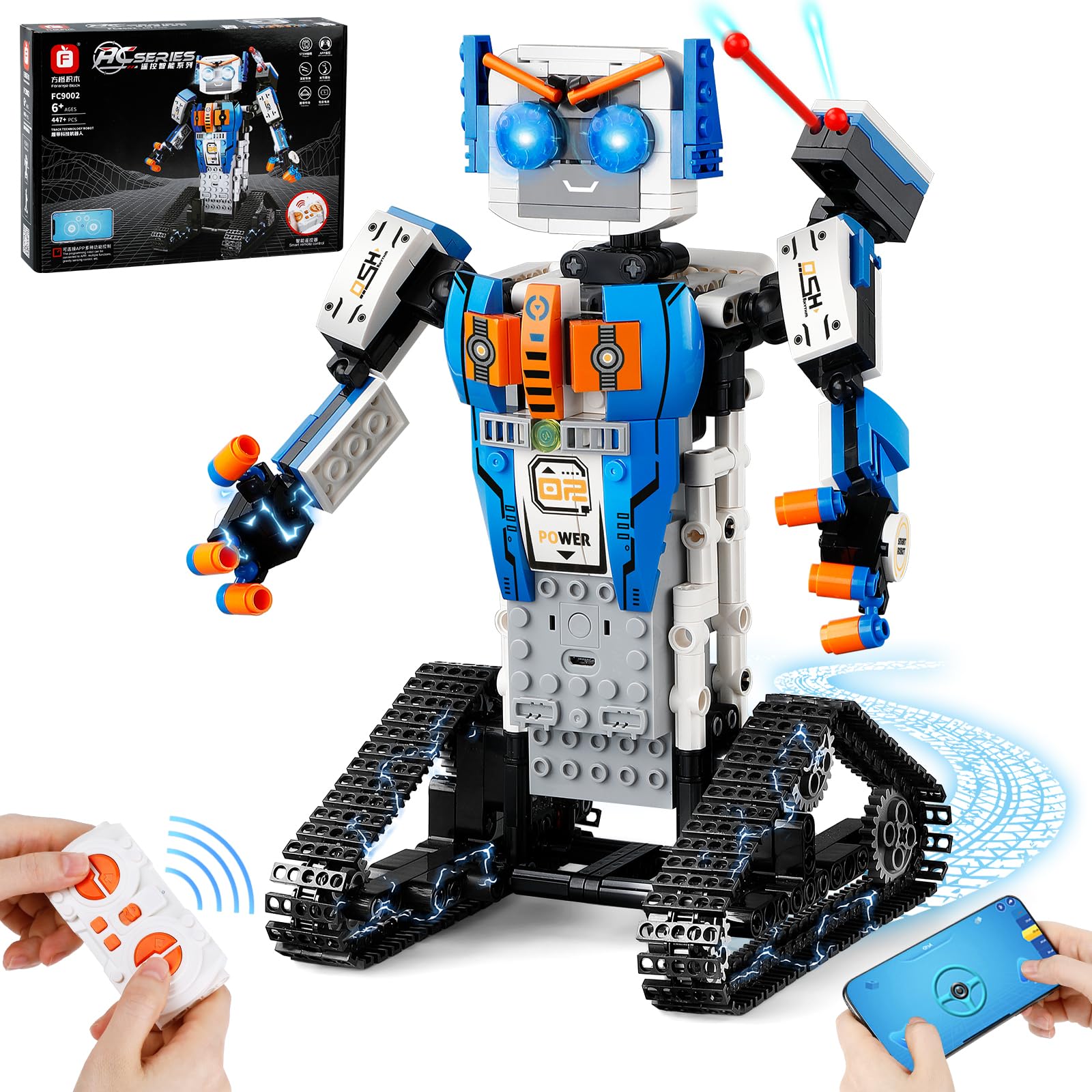 Serrelim STEM Robot Building Kit, App & Remote Control Robot Building Kits for Kids 6-12, 447 Pieces Educational DIY Engineering Blocks for 6+ Years Old Boys & Girls