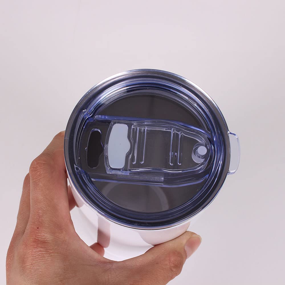 Splash Resistant Tumbler Lids 20 oz 2 Pack,Tumbler Lids Spillproof 20 oz For Ye-ti Rambler, Old Style RTIC, Ozark Trails and more Cooler Cup (Transparent Slide, 20 OZ 2 Pack)