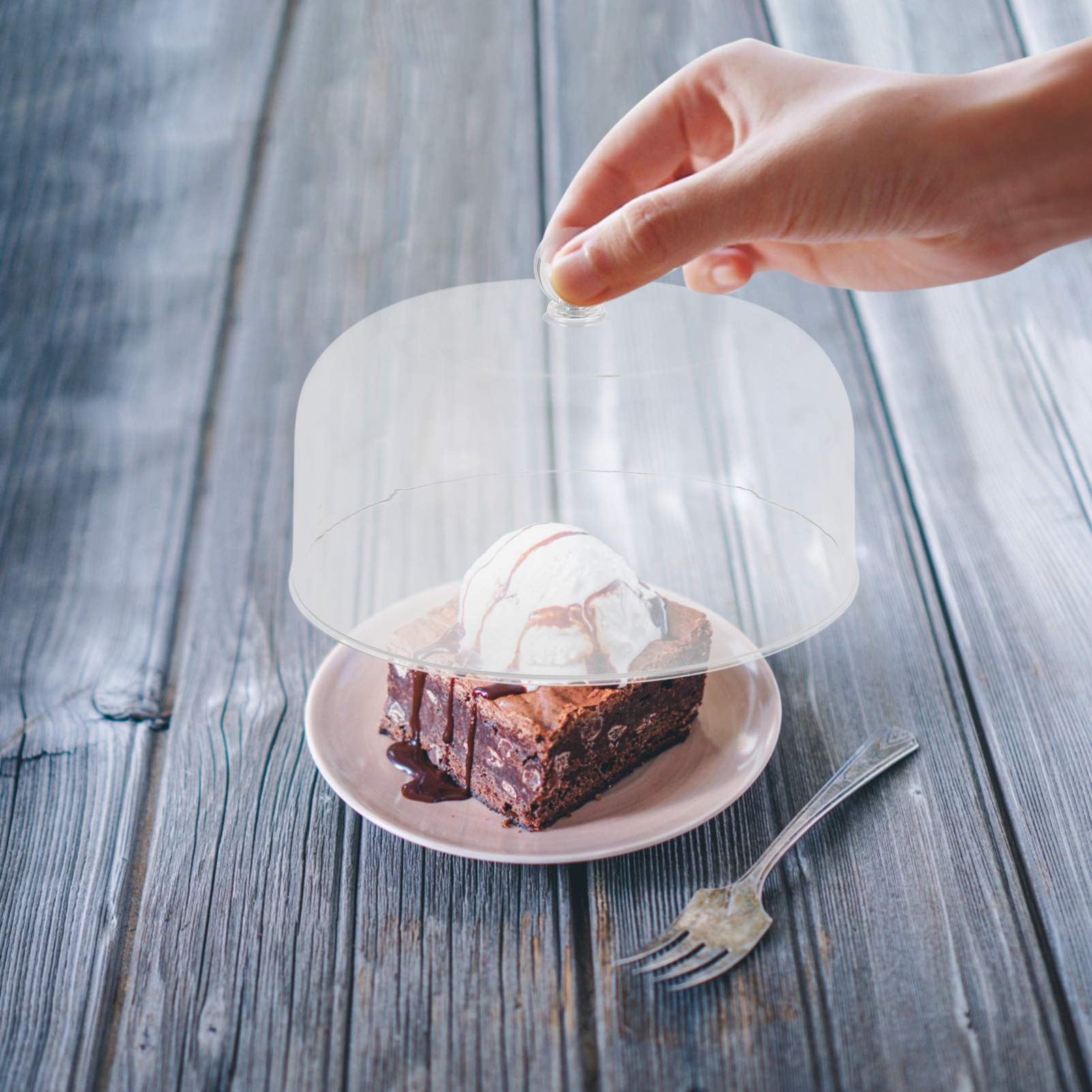 Yardwe Round cake display cover Clear Cake Dome Plate Cover Cake Display Stand Food Plate Lid Cover Cake Serving Platter Cheese Dish Holder food protector cover Cover cake dome cover