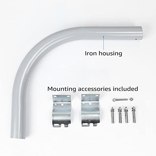 TORCHSTAR Area Light Mounting Arm, Sturdy Mounting Pole for LED Dusk to Dawn Barn Light, Outdoor Yard Light, Iron Housing, Silver Finish