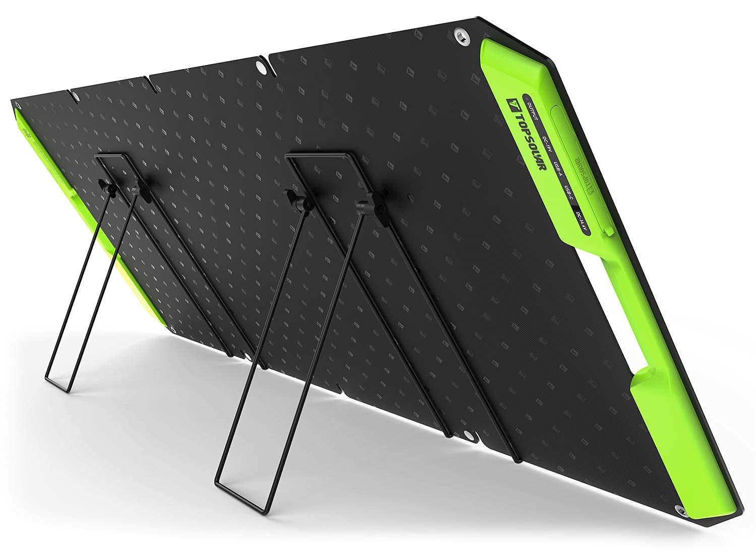 Topsolar 100 Watt Foldable Solar Panel Battery Charger Kit for Portable Generator Power Station Cell Phones 12V Car Boat RV Trailer Battery Charge (Dual 5V USB & 19V DC Output)