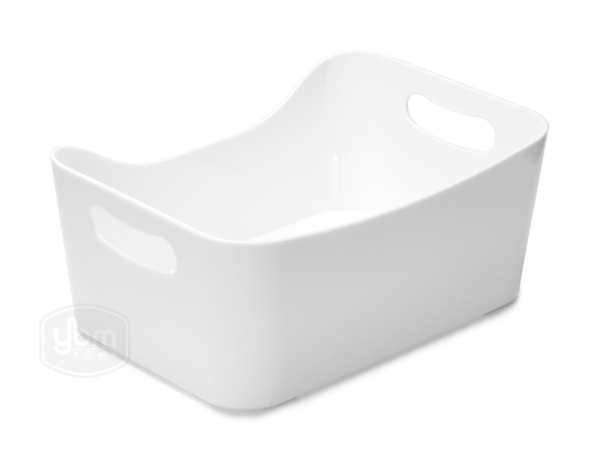 YBMHOME OPEN BIN STORAGE BASKET KITCHEN PANTRY, BATHROOM VANITY, LAUNDRY, HEALTH AND BEAUTY PRODUCT SUPPLY ORGANIZER, UNDER CABINET CADDY 2153 (Medium, White)