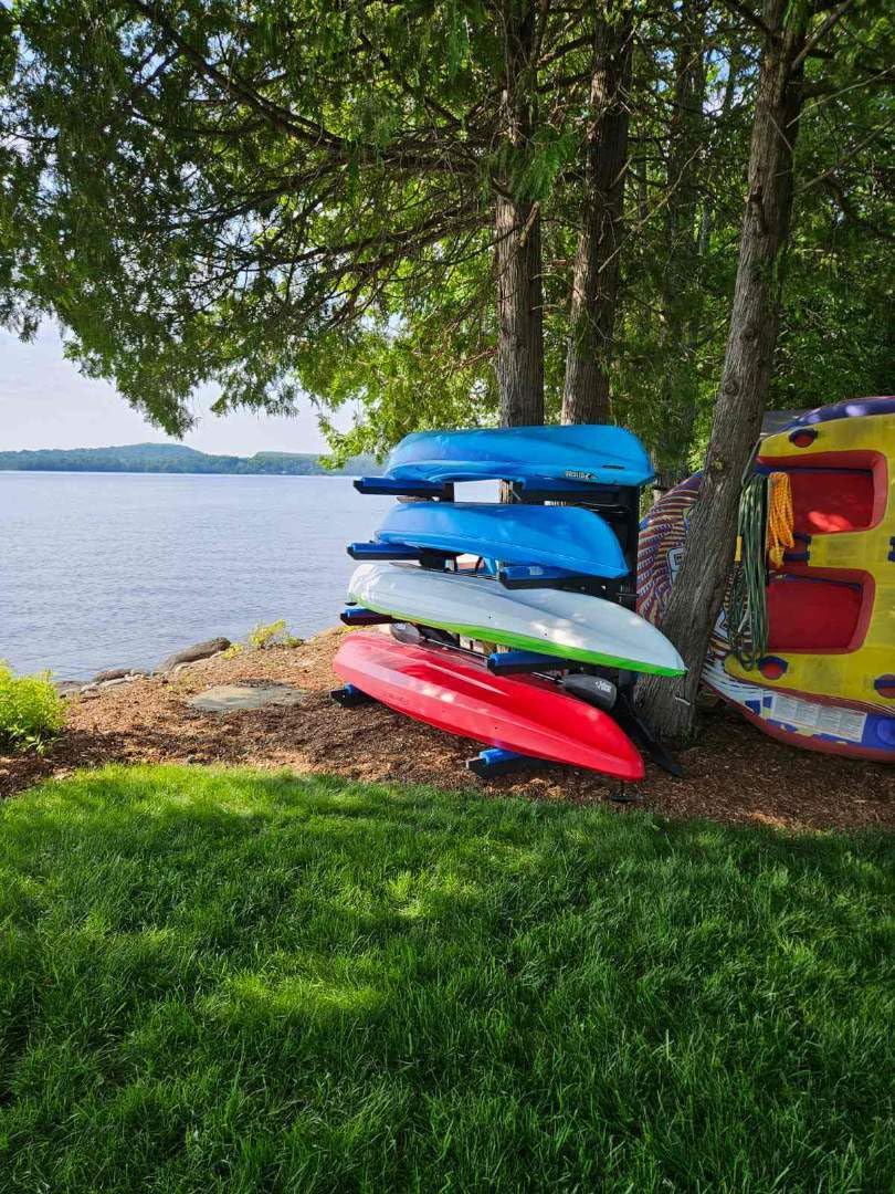 Storage Rack Solutions Outdoor or Indoor Kayak Rack, SUP Rack, Canoe Rack - Kayak Storage Rack (100% Recycled Plastic, 3 Rack (Holds 3 Crafts))
