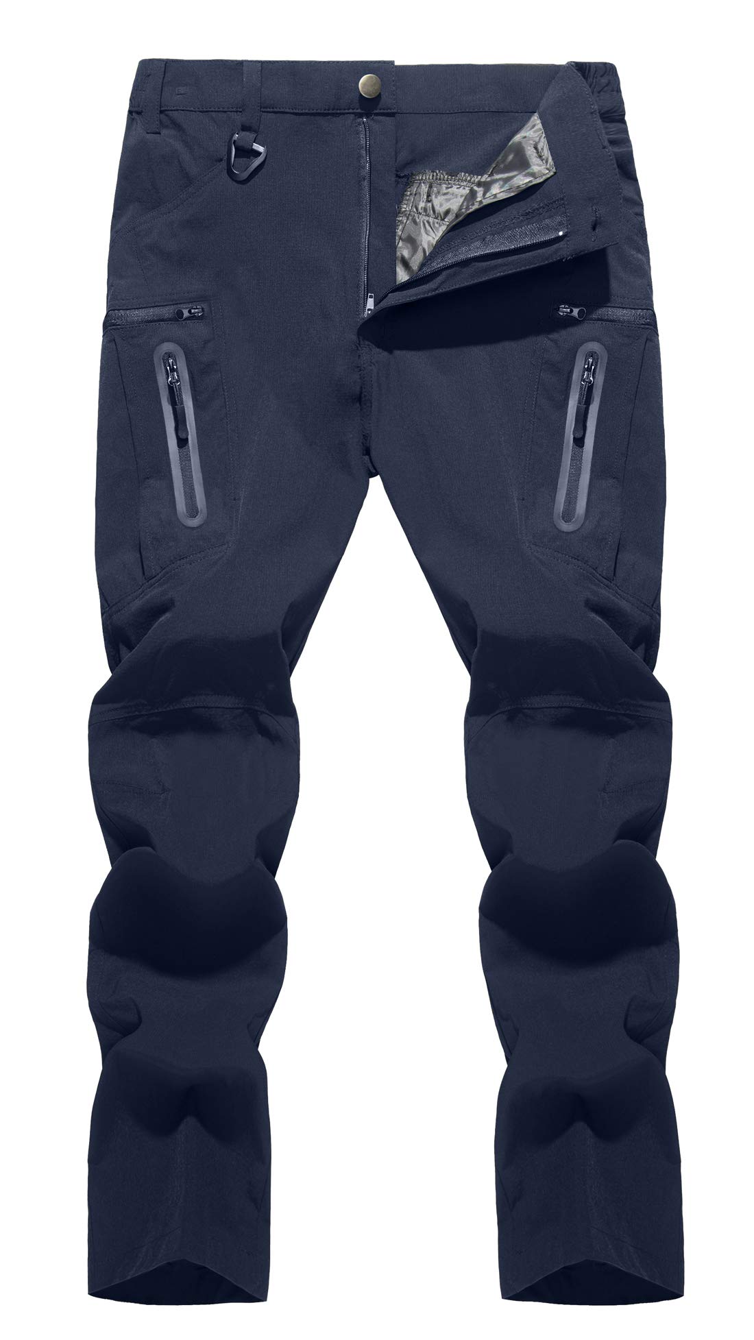 TACVASEN Men's Tactical Stretch Pants Quick-Dry Fishing Travel Hiking Pants Navy, 40