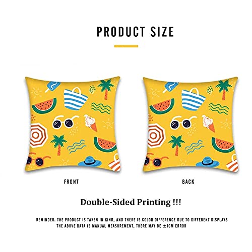 Set of 4 Decorative Throw Pillow Covers 14x14inch Cotton and Linen Throw Pillow Covers Square Throw Pillow Cases Double-Sided Printing for Home Sofa Office and Outdoor Decoration,Easter Bunny C214