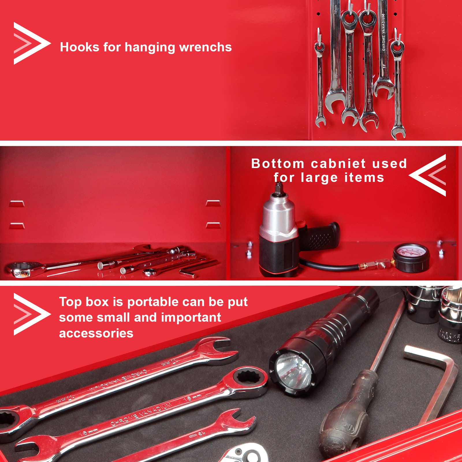 Torin APTB134R Tool Box, Red, Large