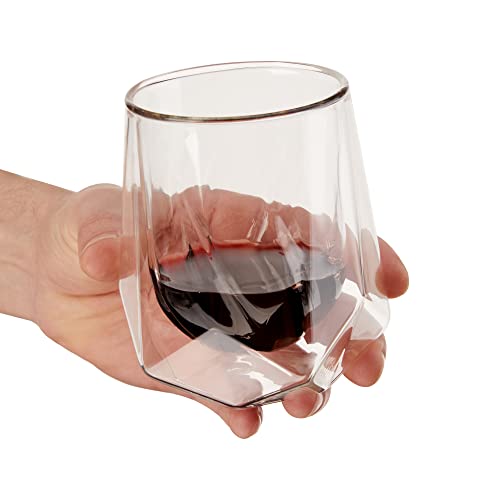 Viski Alchemi Aerating Wine Tasting Tumbler, Double Walled Specialty Clear Glass, Dishwasher Safe, 8 Oz, Set of 1