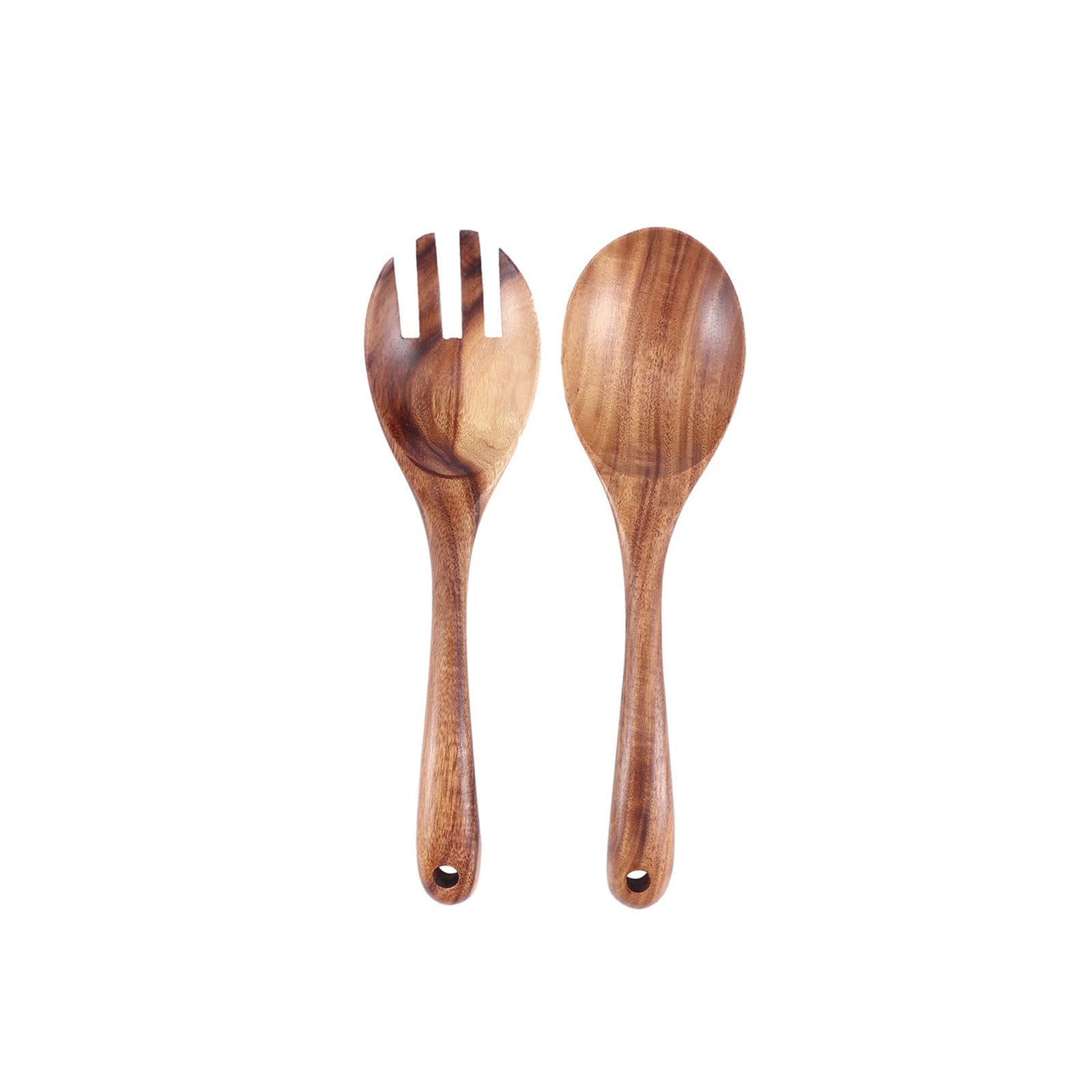 SEWALL Kitchen Wooden Spoon Set Large Salad Dinner Spoons Wood Fork Spoon Cutlery Set Wooden Utensils Tableware Dinnerware Sets