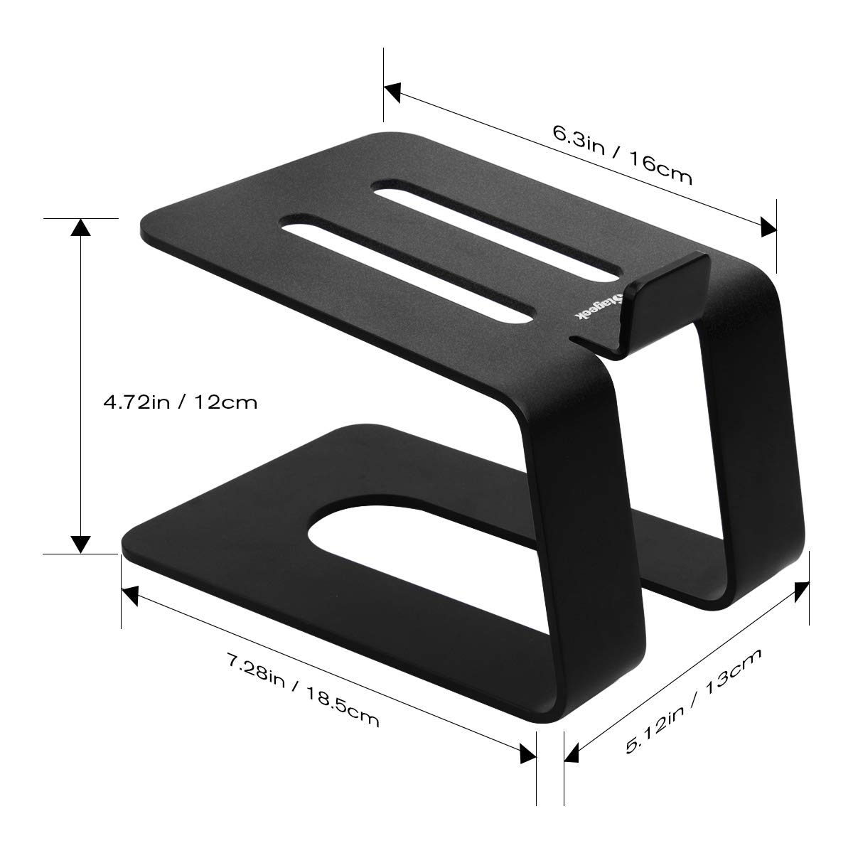 Stageek Aluminum Desktop Speaker Stands, Pair, Universal Desk Stand for Small, Medium Bookshelf Computer Speakers, Black