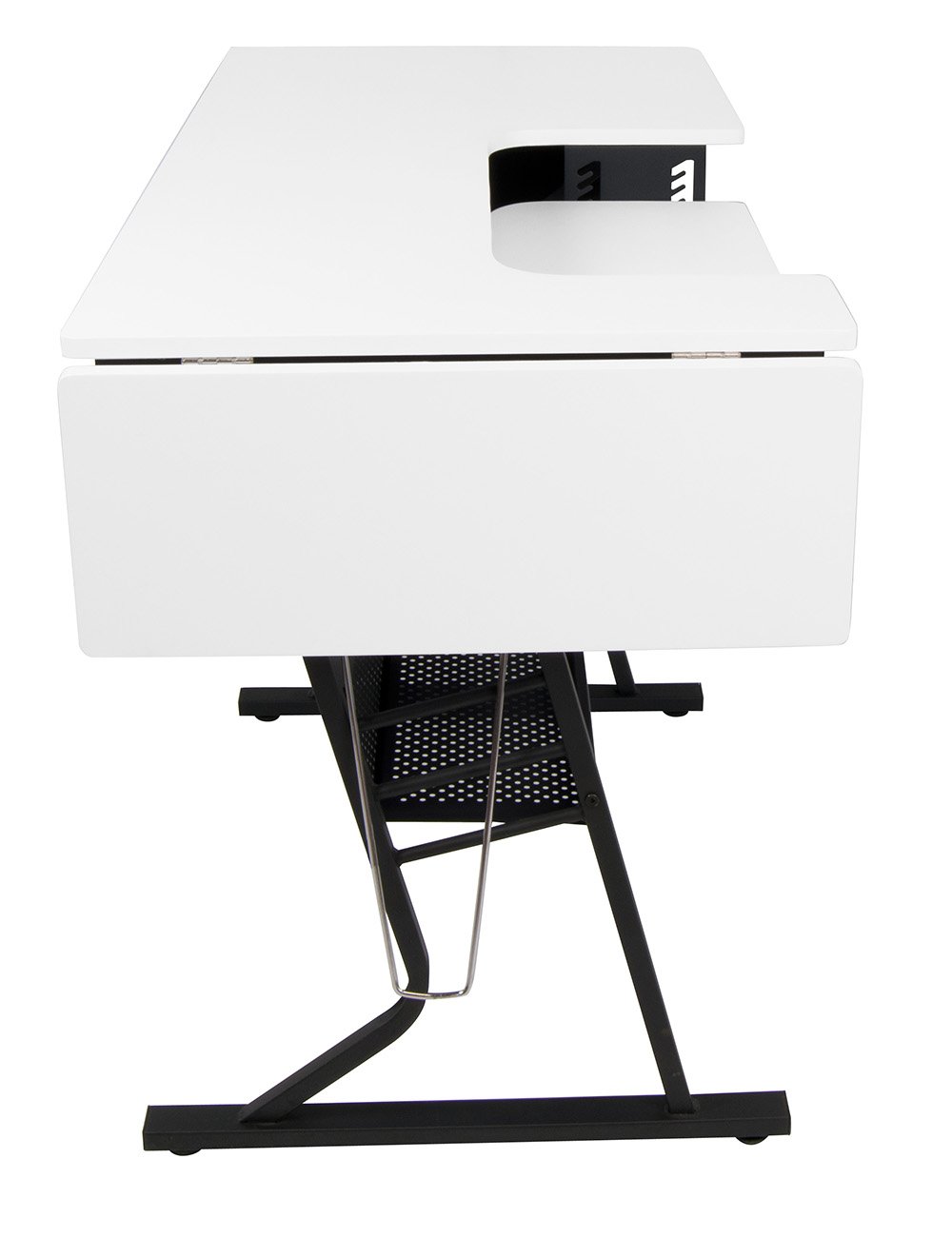 Sew Ready Eclipse Hobby Sewing Center Craft Table Sturdy Computer Desk with Drawers in Black/White, 13362