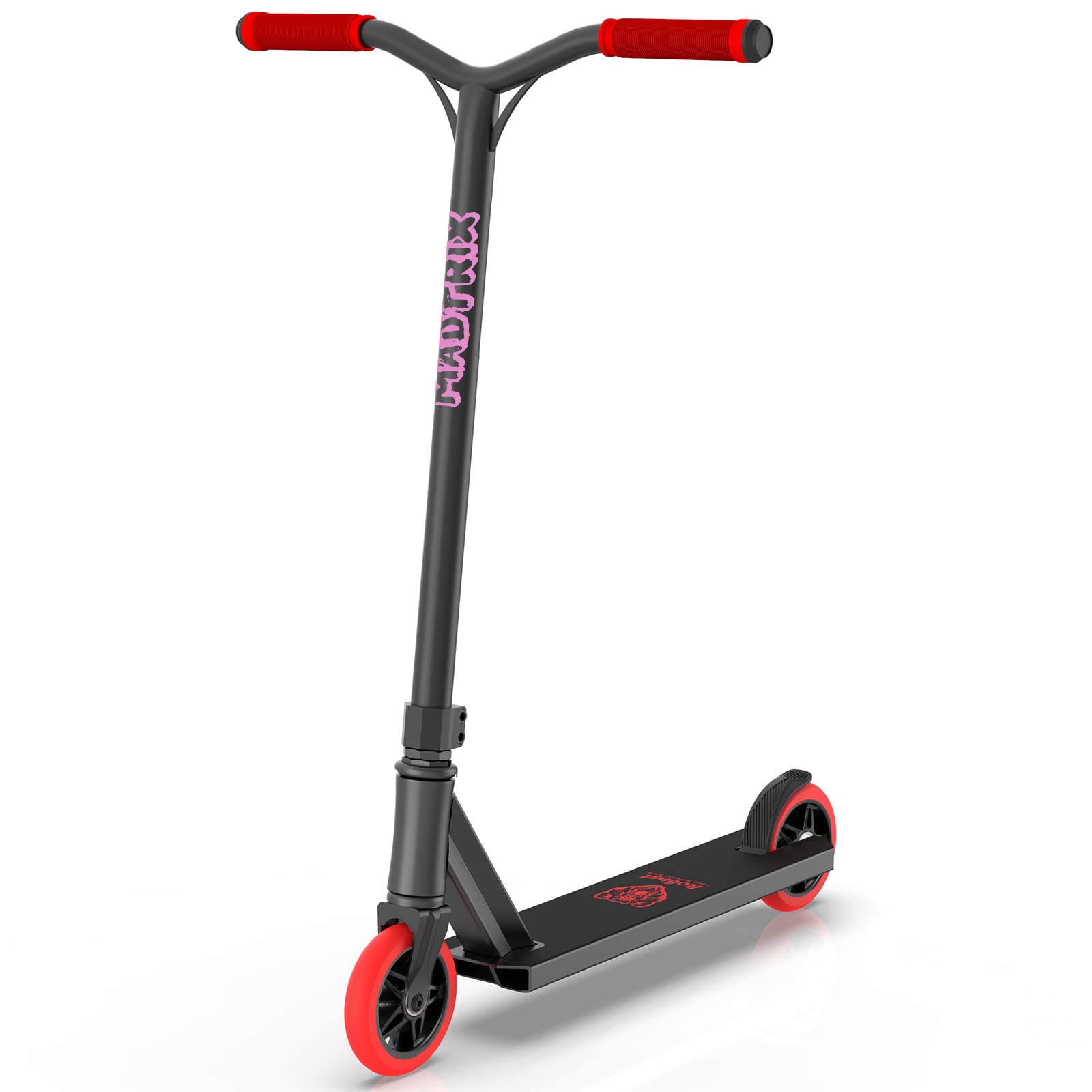 VOKUL Pro Scooter, Metal Wheel Entry Level Trick Stunt Scooter, Freestyle BMX Complete Scooter for Kids Ages 6 Years and Up(Red)