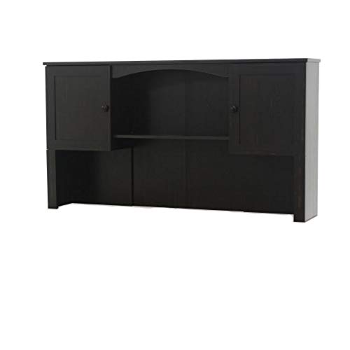Sauder Harbor View Corner Computer Desk and Hutch, Antiqued Paint Finish
