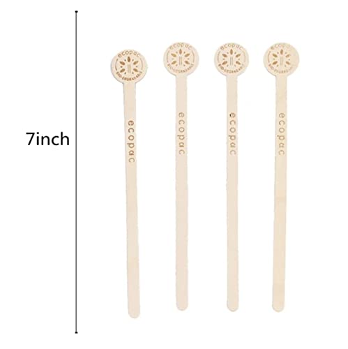 Wooden Coffee Stirrer Sticks Disposable Environmentally Friendly Biodegradable Cafe Grade Beverage Stir Sticks for 7 InchCoffee Milk Cocktail Tea (100PCS)