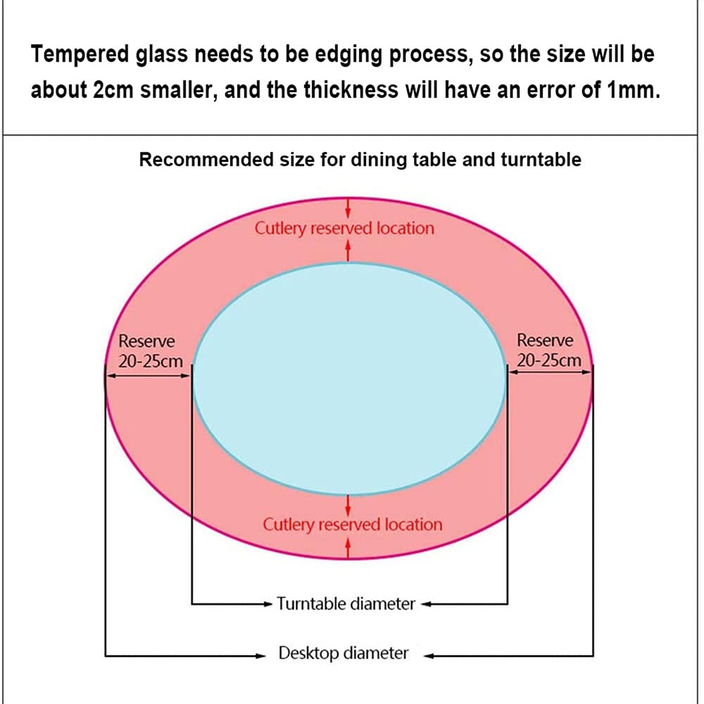 Tempered Glass Rotating Tray Tempered Glass Round Turntable Rotating Serving Tray Tempered Glass Lazy Susan for Dining Table Rotating Tray Glass Serving Plate (Size : 90cm/35inch)