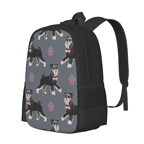 TuoniLaoShi Cute Dog Of Schnauzer Animal Pattern Backpack,Large Capacity Travel Backpack,Laptop Backpack,Water Resistant backpack for Women Men