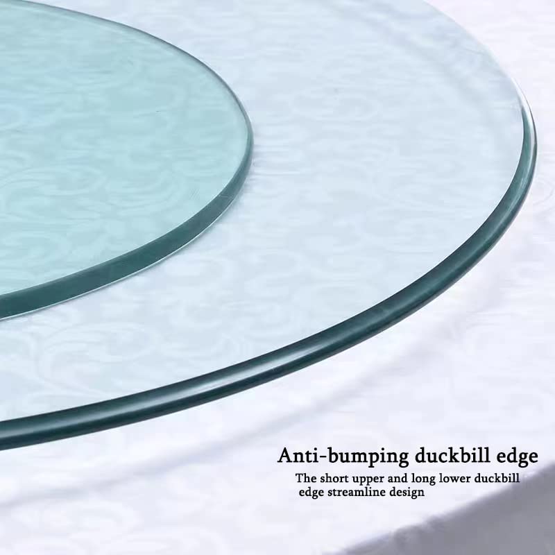 Tempered Glass Lazy Susan Turntable Dining Table Transparent Round Turntable Tabletop Rotating Serving Tray, Silent/Smooth/Not Easy to Dump (60cm/23.6in)