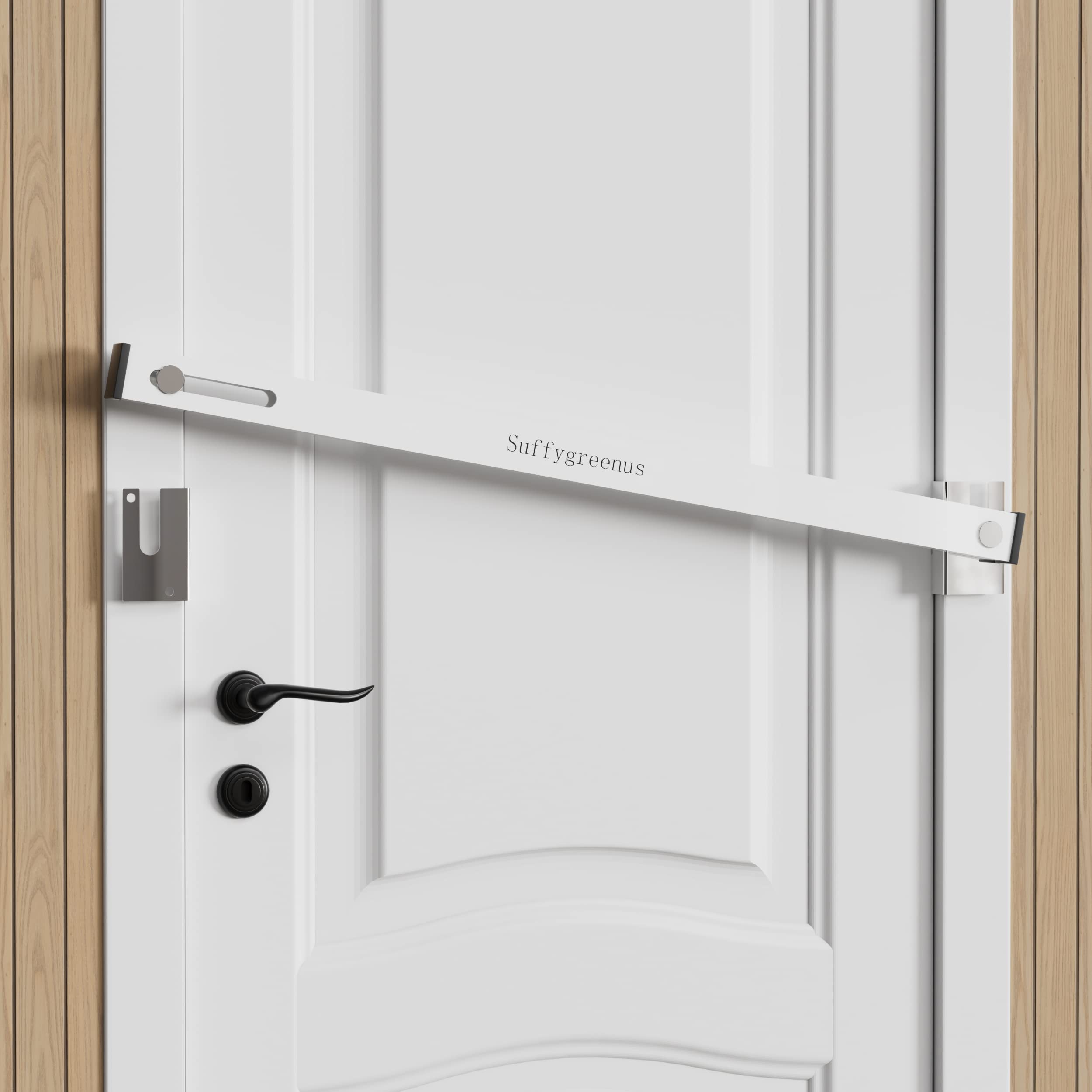 Stuffygreenus Door Security Bar, Door Stoper Home Defense Security Devices for Front Door with a Proper Security Door Barricade Lock (for a 31-34"Wide Door)