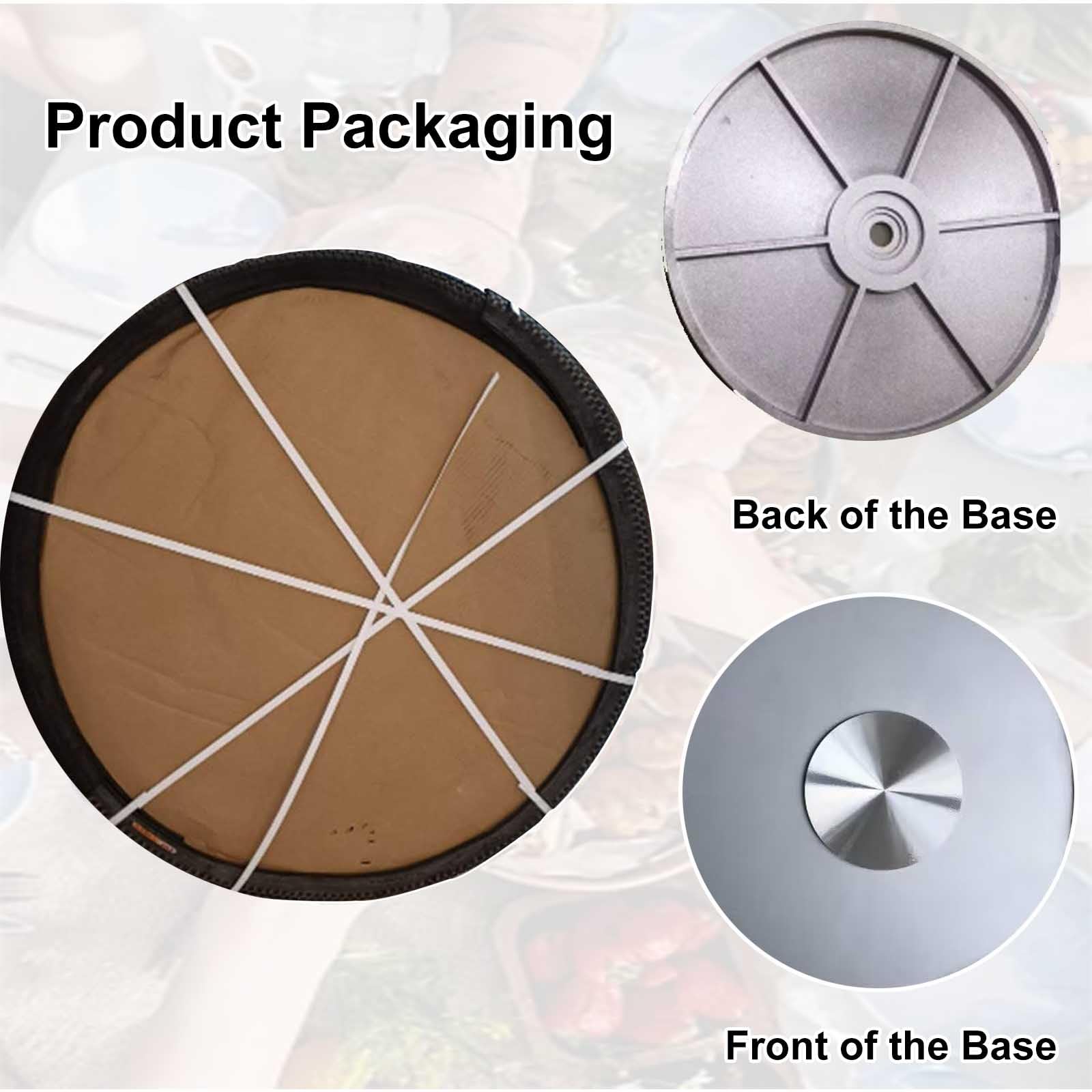 ZQKJLH Lazy Susan Tempered Glass Heavy Duty Turntable Round Dining Table Swivel Large Tabletop Serving Plate Transparent Rotating Tray with Silent Bearing Centerpieces ( Battery *1 : Ø 50cm/20in )