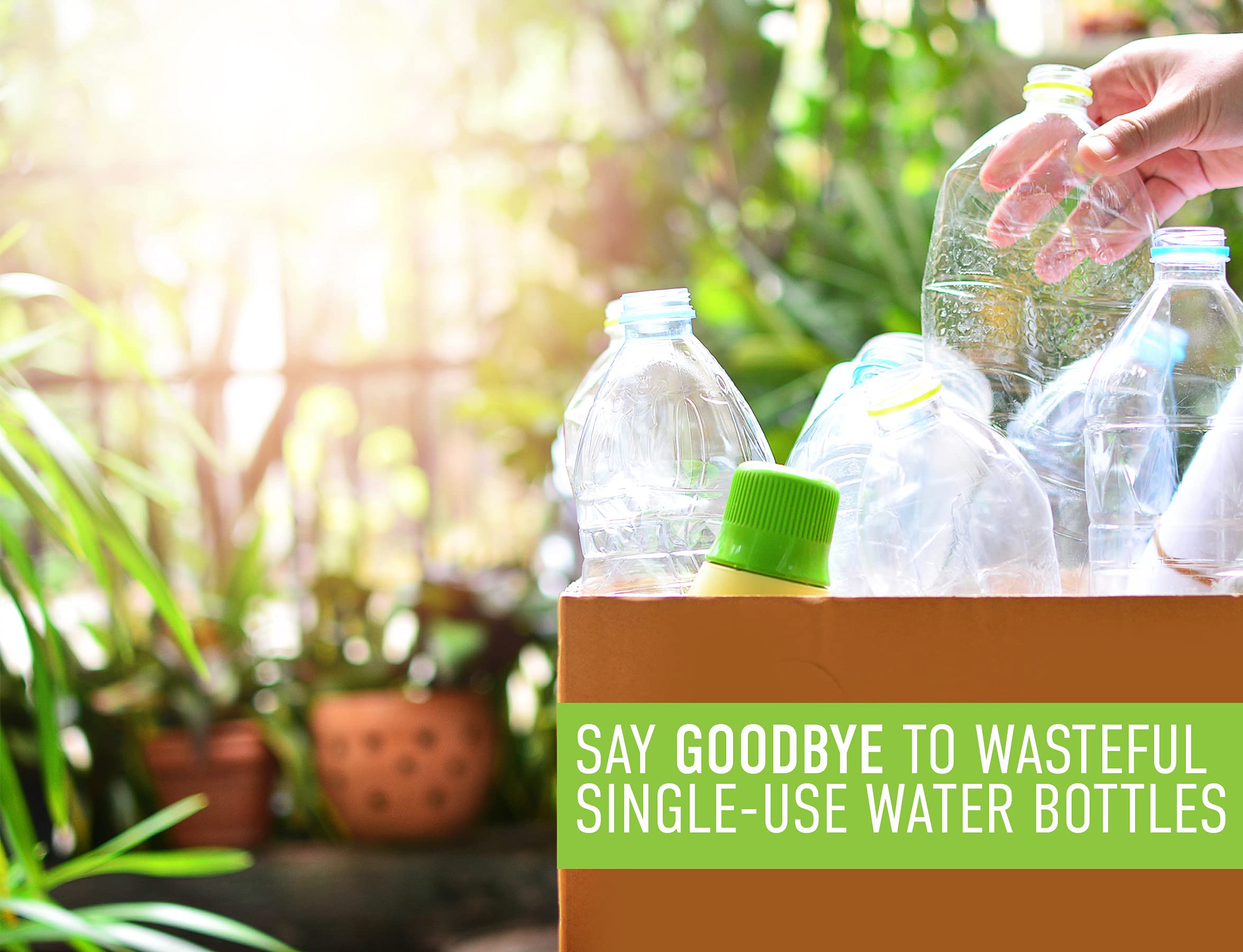 Reduce WaterWeek Reusable Water Bottle Set, 20oz β Plastic Reusable Water Bottle Set of 5, Plus Fridge Tray β BPA-Free, Leak Proof Twist Off Cap β Bliss