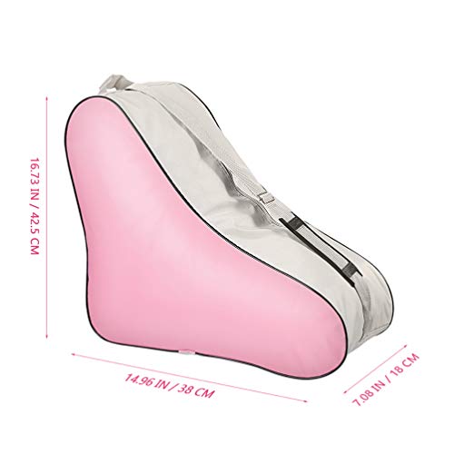 VOSAREA 2PCS Ice Skate Bags Triangle Roller Skates Tote Bag Rollerskates Ice Skating Bags Roller Ski Boot Bag for Ice Skate Protective Gears Kids Adults(Pink)