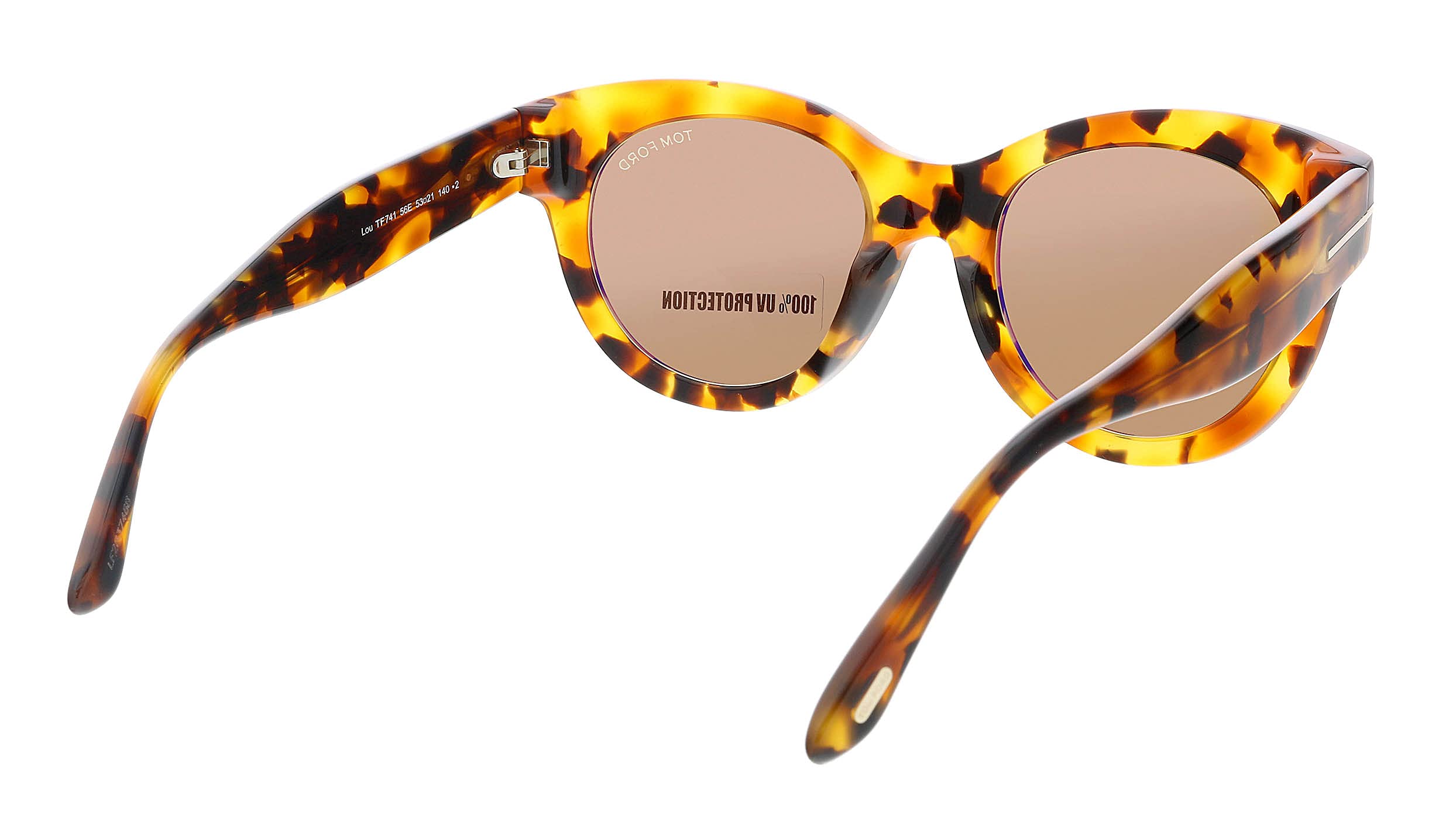 Tom Ford Lou TF 741 56E Havana Plastic Cat-Eye Sunglasses Brown Lens