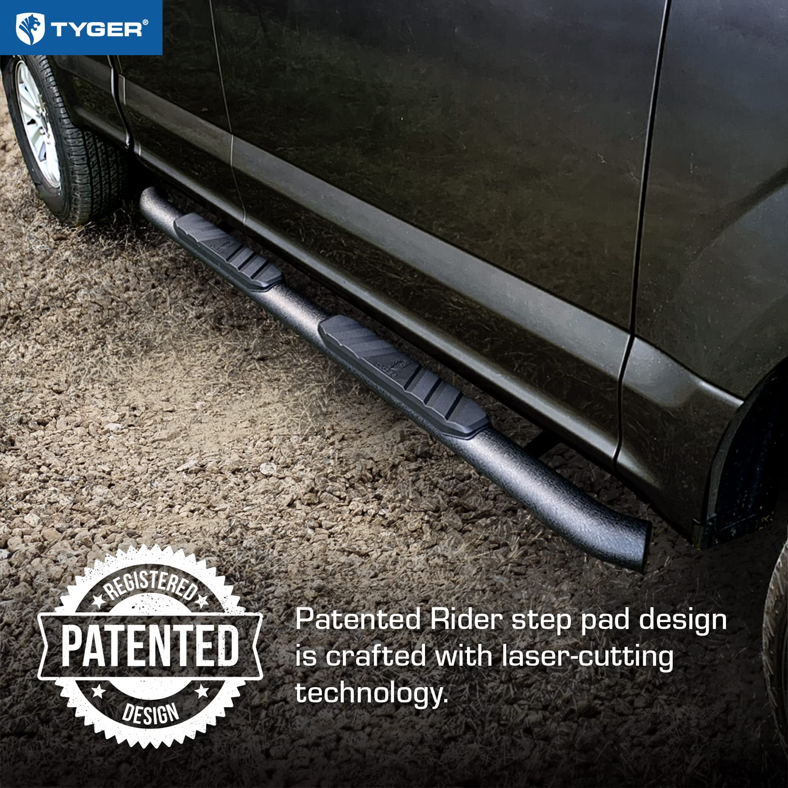 Tyger Auto 3.5" Rider Running Boards Compatible with 2015-2023 Ford F-150; 2017-2022 F-250 / F-350 Super Duty | Supercrew Cab | TG-SS2F35058 | Side Step Rail Nerf Bars