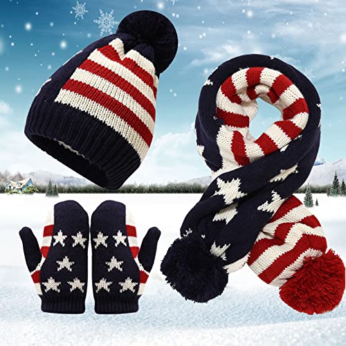 Scarf Cycling Skiing Hat Kids Gloves Warm Hat Knitted Sets Windproof Winter Children Knit Bow Life Hat