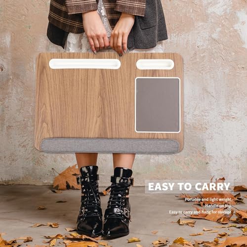 SFANDFF Lap Desk Laptop Table Removable Laptop Holder Small Table Including Mouse pad Built-in Tablet and Mobile Phone Holder for 13-inch Computers (21.6x14.1in)