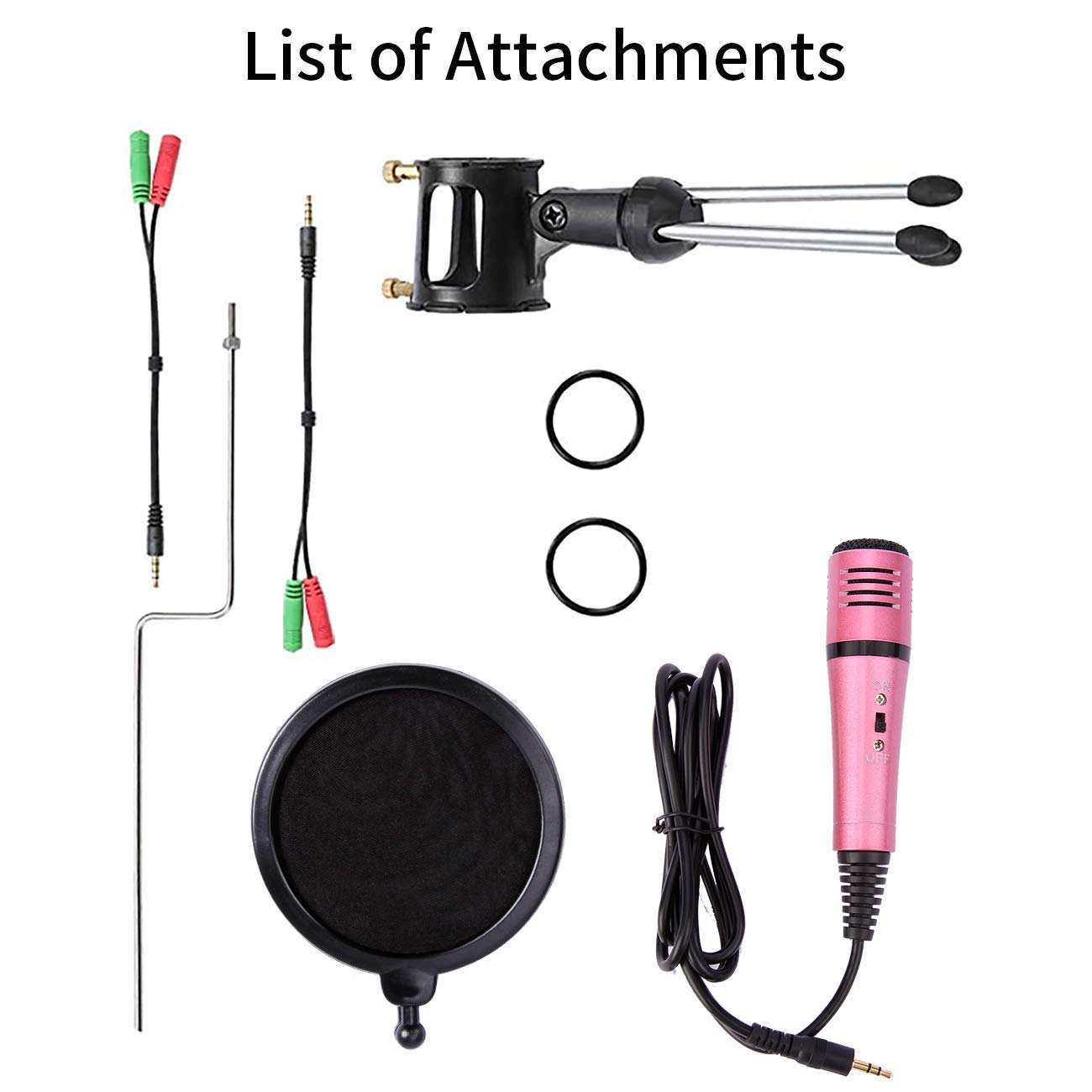 TKOAIY 3.5mm Mini Streaming Microphone for PC, Laptop, Mobile, Ipad, MAC, Windows,for Recording, Podcast, Online Chatting, YouTube(Pink)