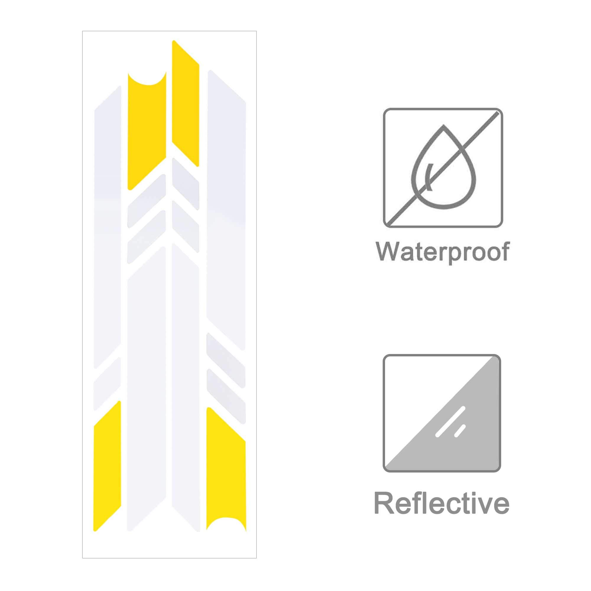 TOMALL Sctooer Reflective Sticker Waterproof Reflective Side Sticker Fluorescent Decal Yellow White for Xiaomi Mijia M365 Electric Scooter