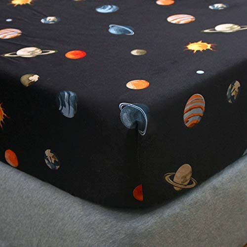 Totoro Planet Printed Full Sheet Set, 4 Piece Bed Sheets with 1 Full Fitted Sheet 1 Flat Sheet 2 Pillowcases, Soft Breathable Bed Sheets for Kids Bed