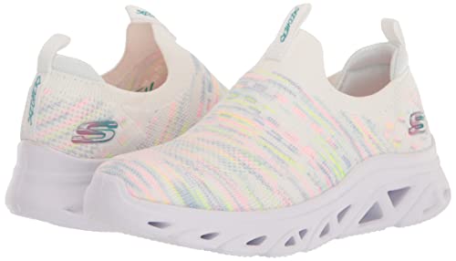 Skechers girls Glide-step Sport -Good Energy Sneaker, White/Multi, 10.5 Little Kid US