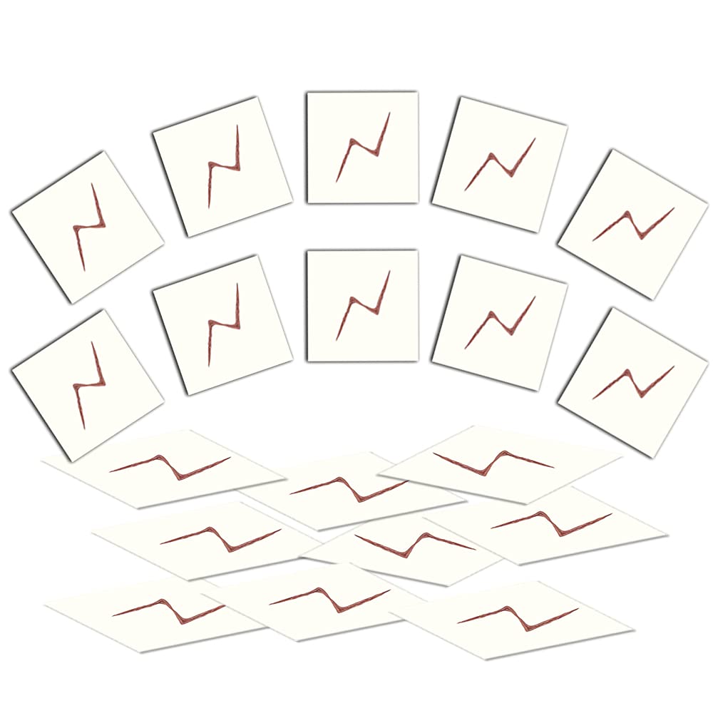 YoHold Wizard Tattoos Temporary,Lightning Bolt Scar Tattoos Sticker for Halloween, Magical Costumes Party Supplies Decorations, 24 PCS